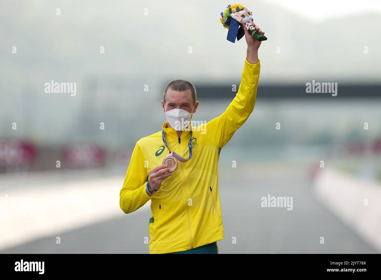 Rohan Dennis of Australia after being presented with the bronze medal ...