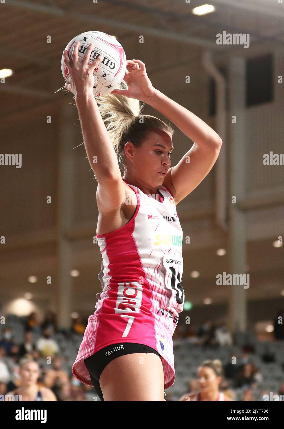 Lenize Potgieter of the Thunderbirds in action during the Round 12 ...