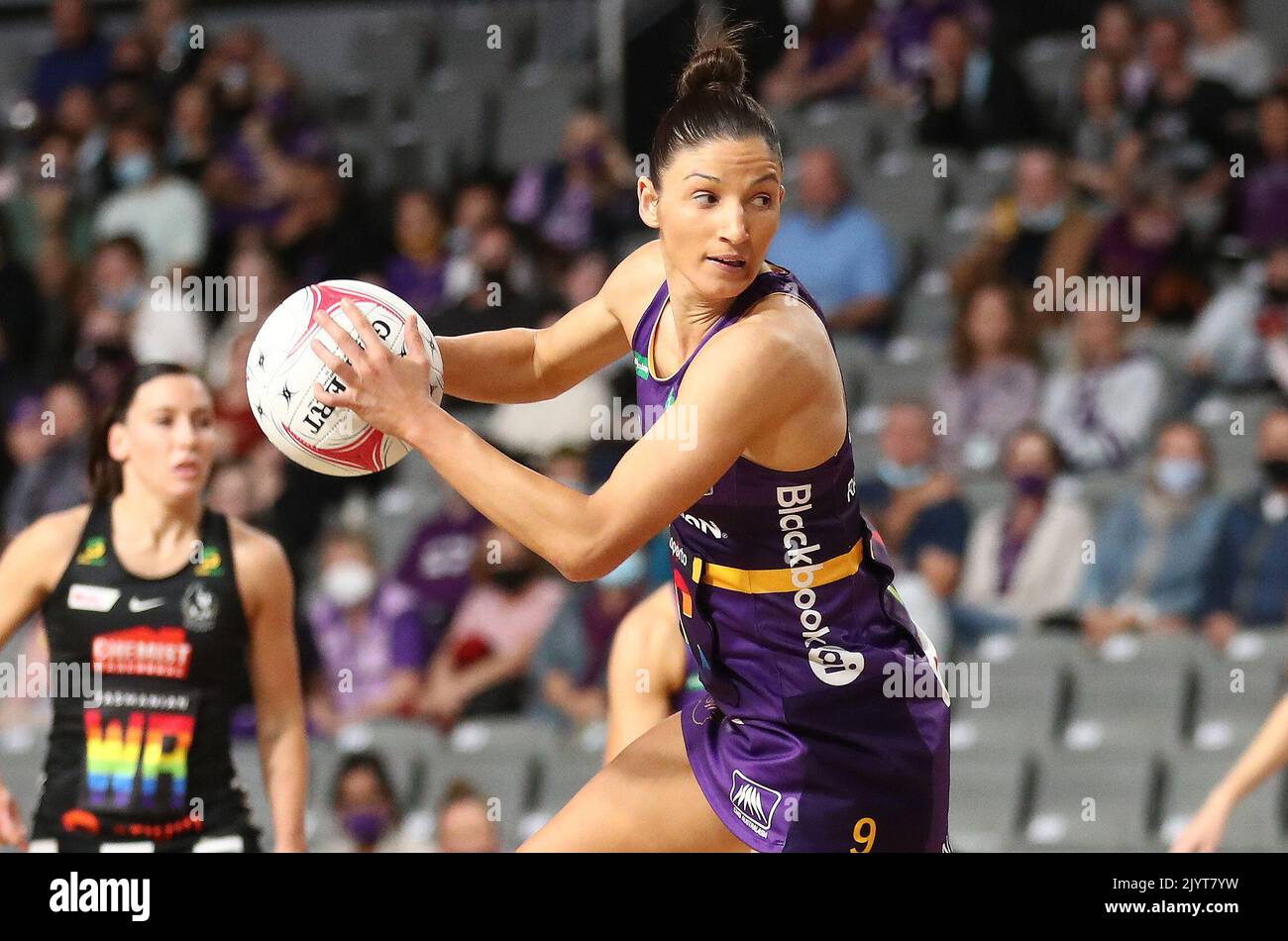 Kim Ravaillion of the Firebirds in action during the Round 13 Super ...