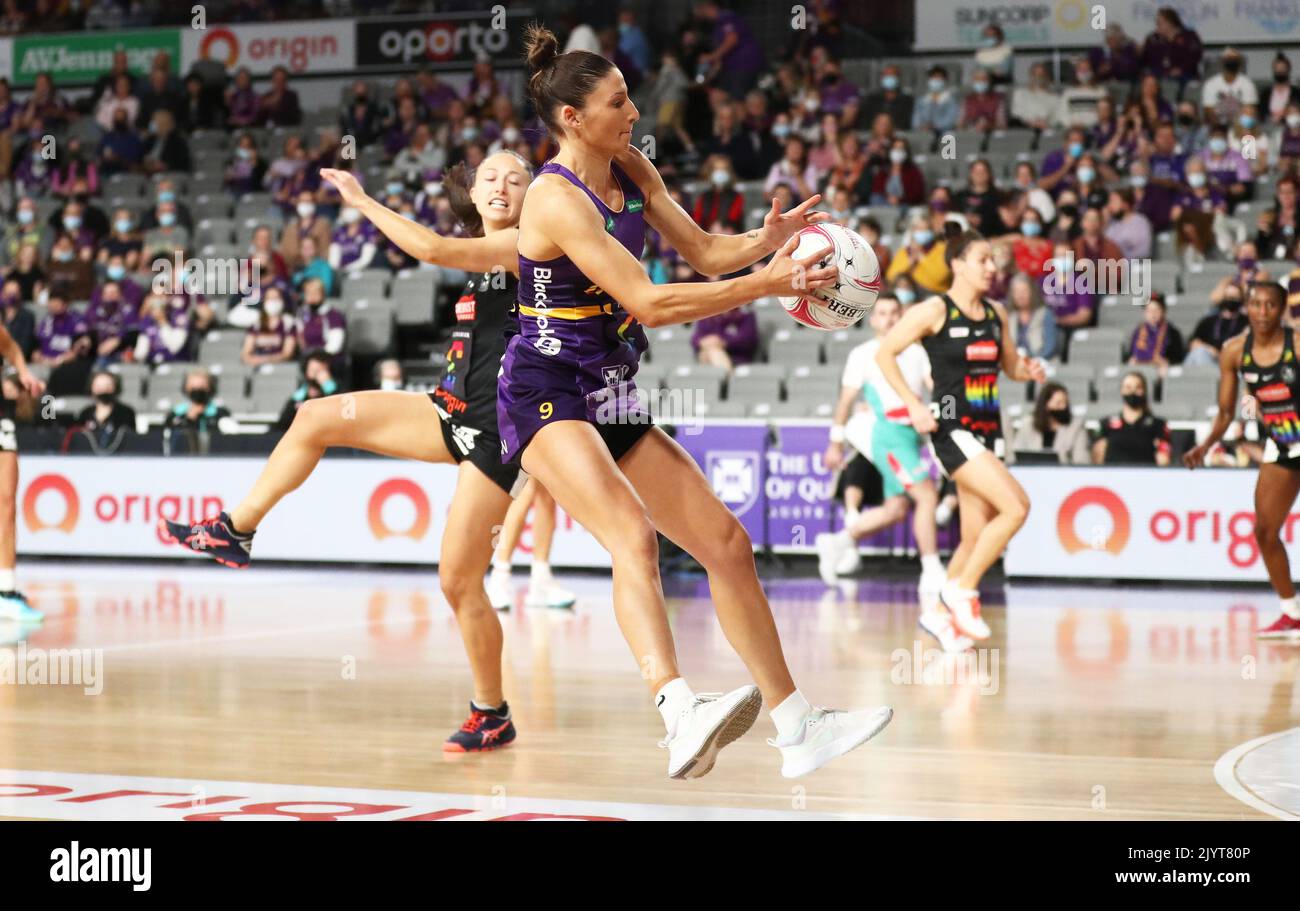 Kim Ravaillion of the Firebirds in action during the Round 13 Super ...