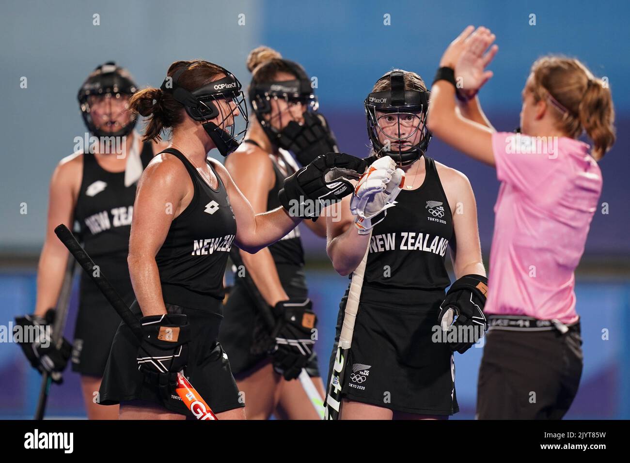 Hope Ralph of New Zealand asks for a referral during the Women’s Pool B ...