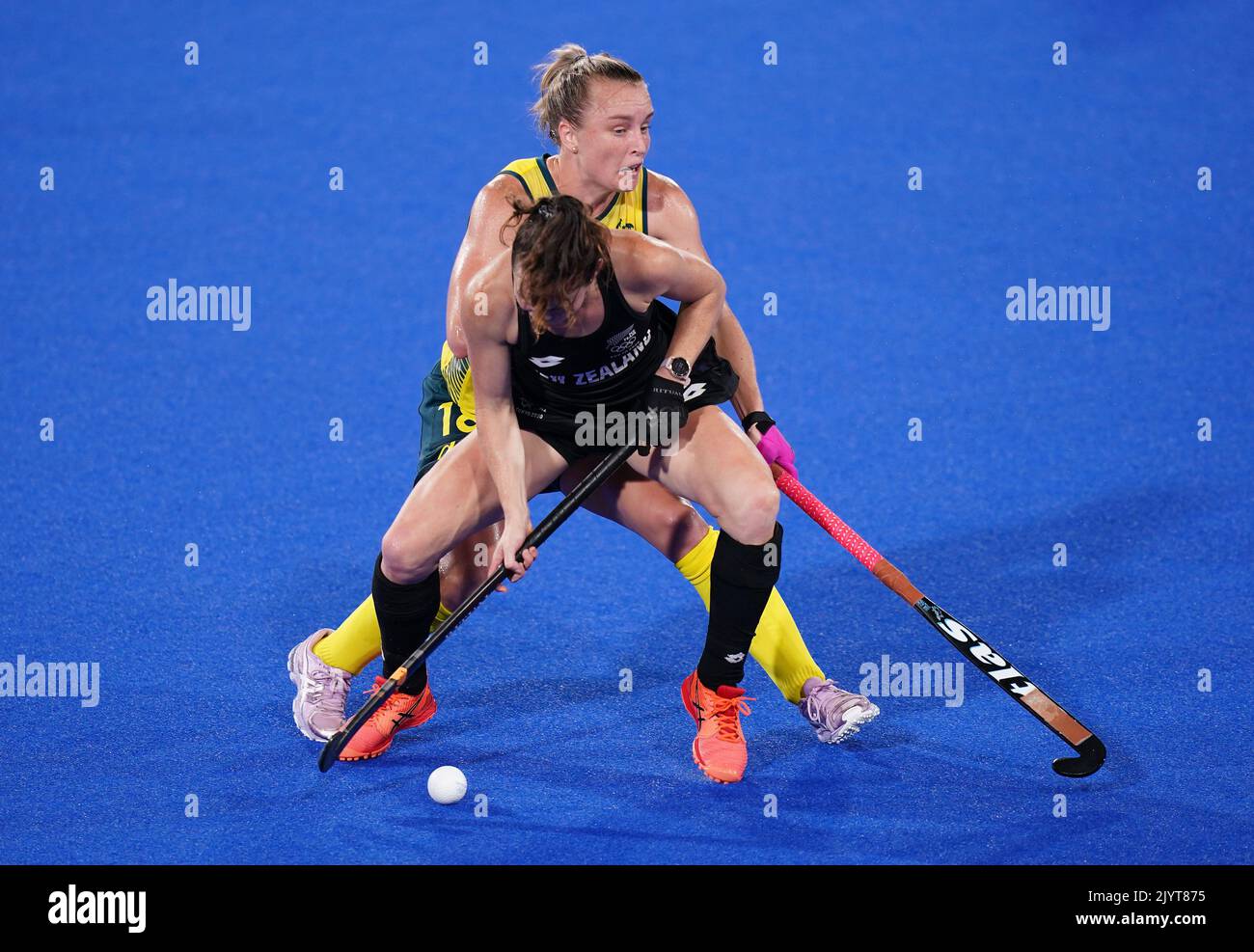 Jane-Anne Claxton of Australia and Kelsey Smith of New Zealand during ...