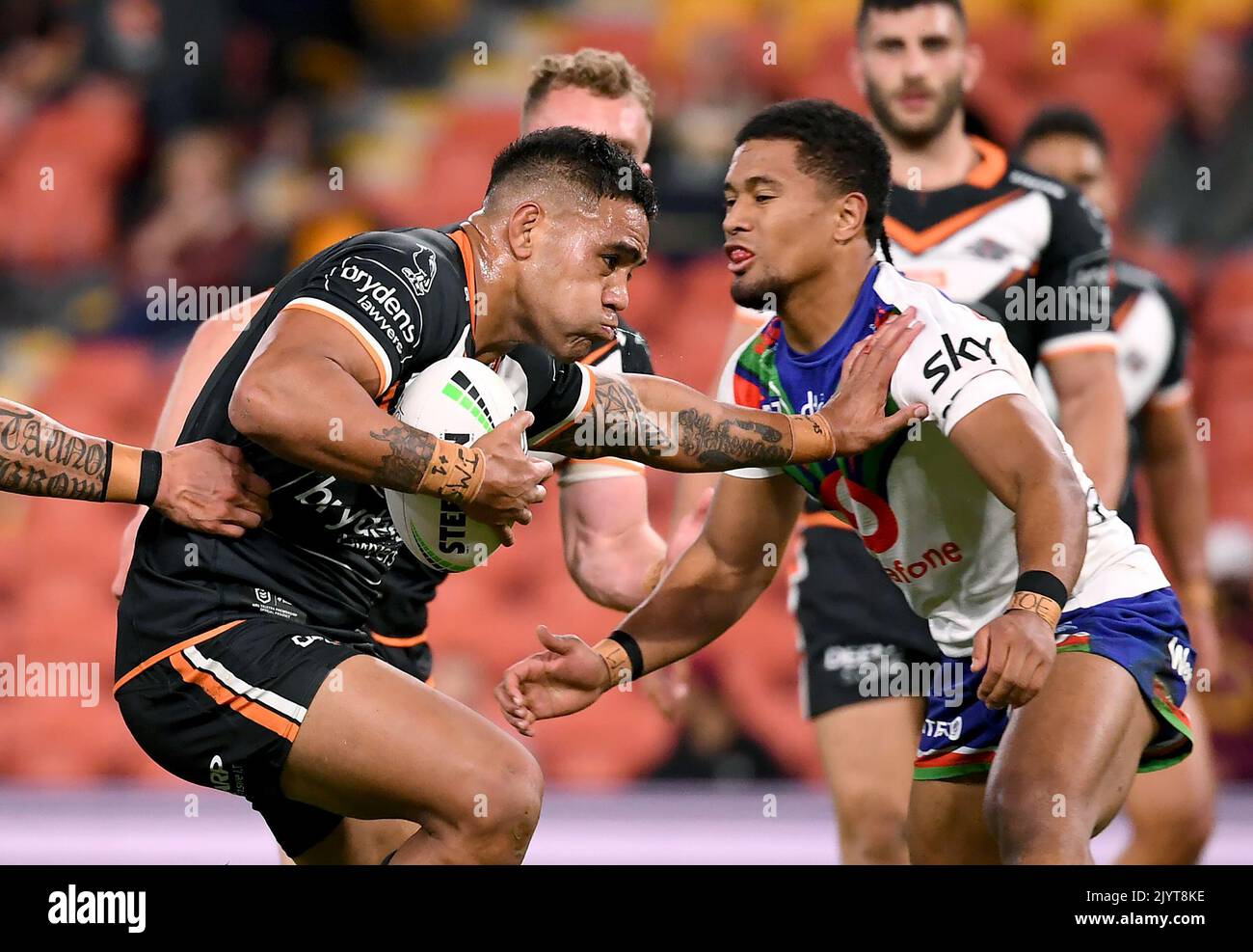 Alex Twal of the Tigers during the Round 20 NRL match between the Wests ...