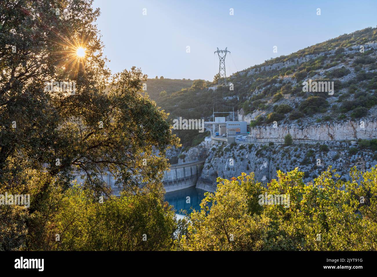 Sainte-Croix du Verdon dam in summer, Provence Alpes Côte d'Azur ...