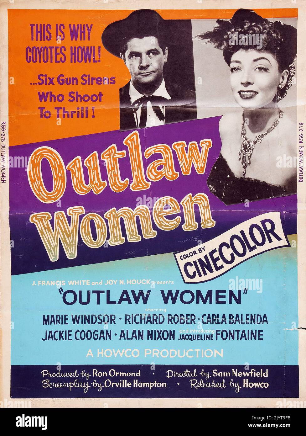 Outlaw Women (Howco, R-1956). Poster - Western film - Marie Windsor ...