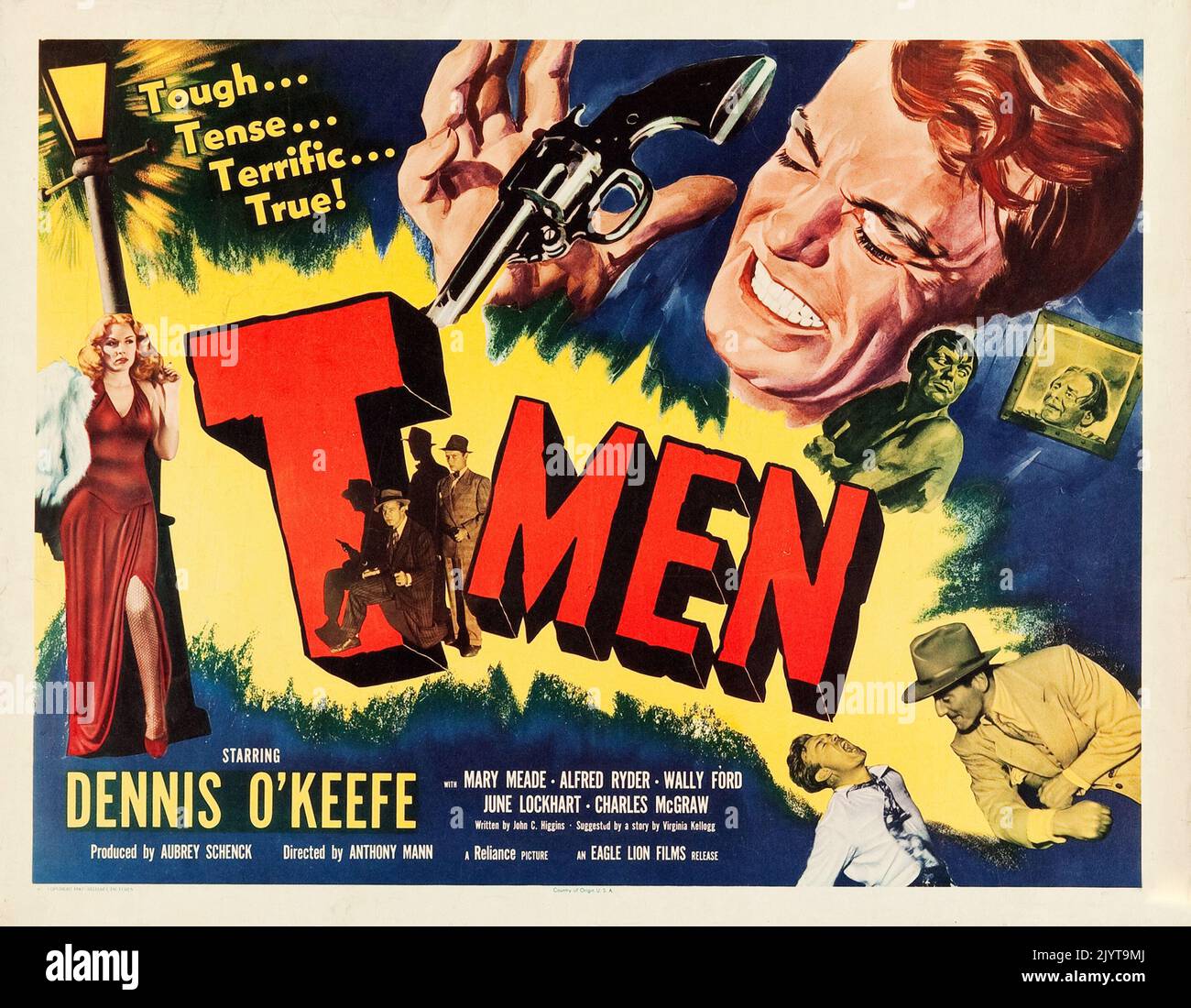 T-Men (Eagle Lion, 1947). Half Sheet film poster feat. Dennis O'Keefe ...