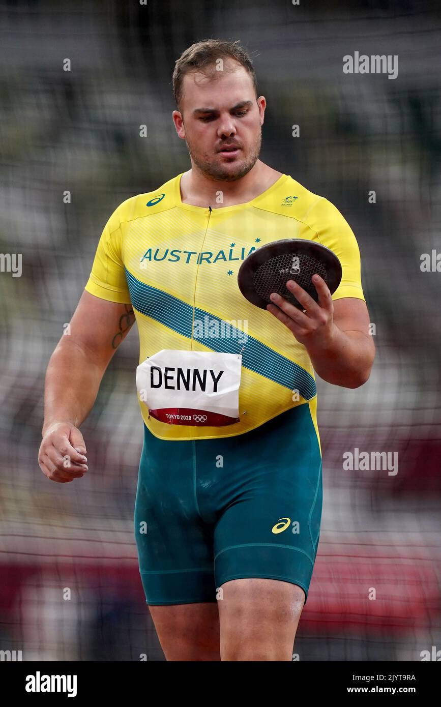 Matthew Denny of Australia during the Men’s Discus Throw Final at the ...