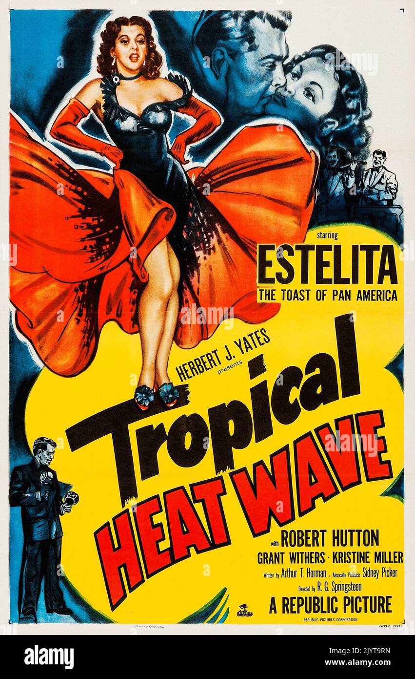 Vintage movie poster for the 1952 film Tropical Heat Wave Stock Photo ...