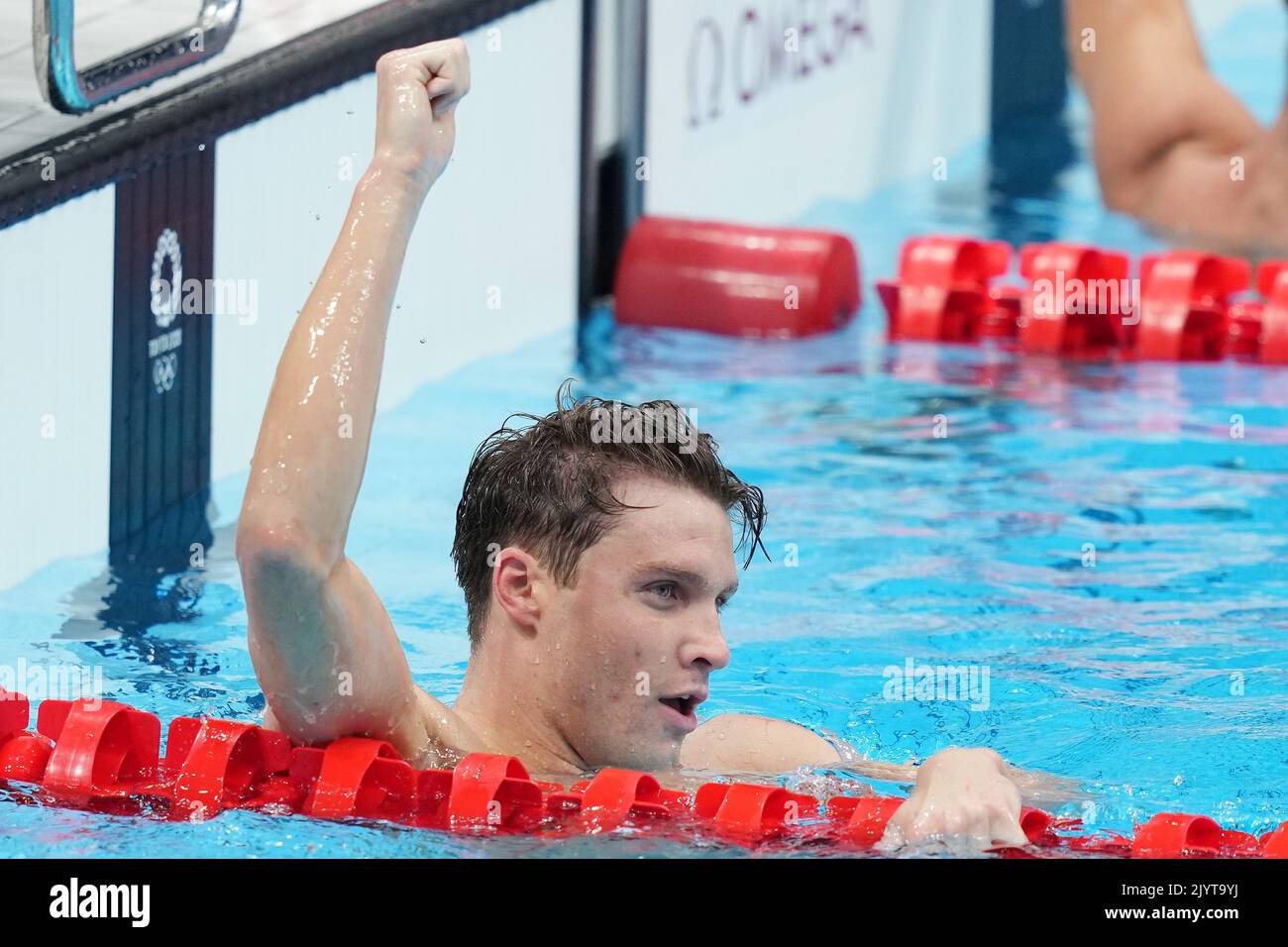 Robert Finke of the USA celebrates his Gold Medal win in the Men’s ...