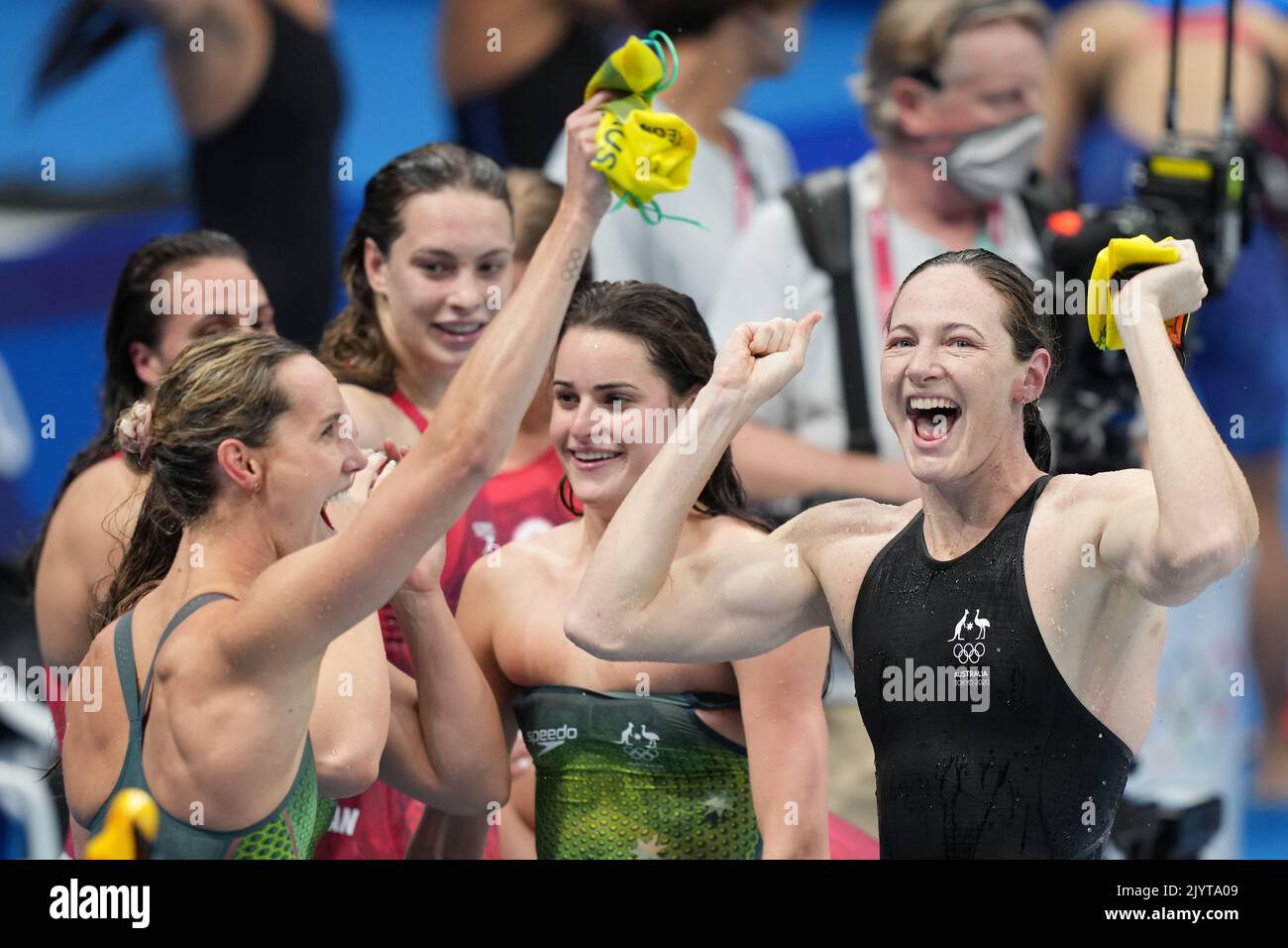 Australia’s 4x100m Medley Relay team of Kaylee McKeown, Chelsea Hodges ...