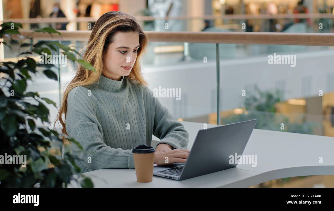 Caucasian business lady female freelancer student psychologist online consultant specialist ...