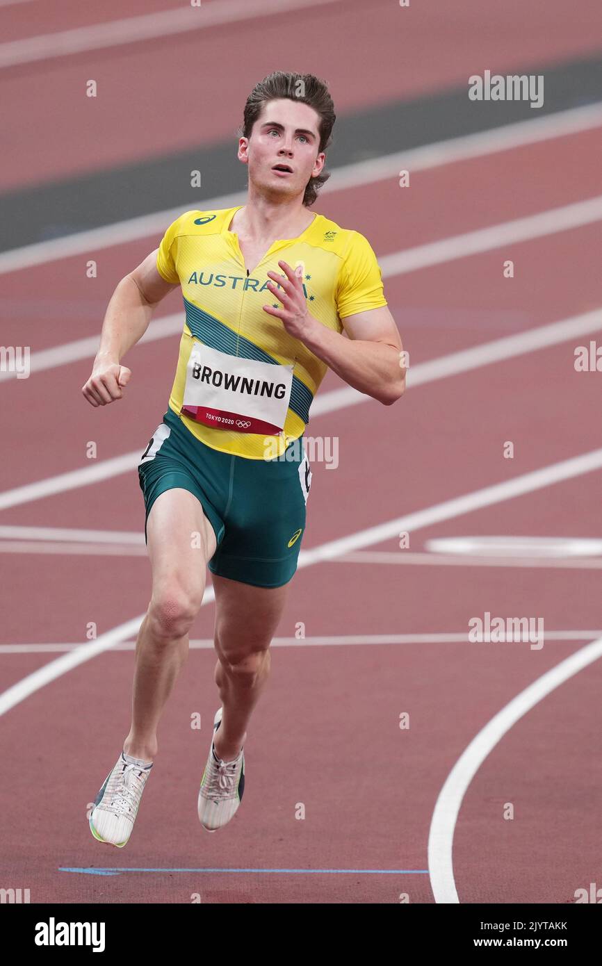 Rohan Browning of Australia crosses the finish line in 5th place in the ...