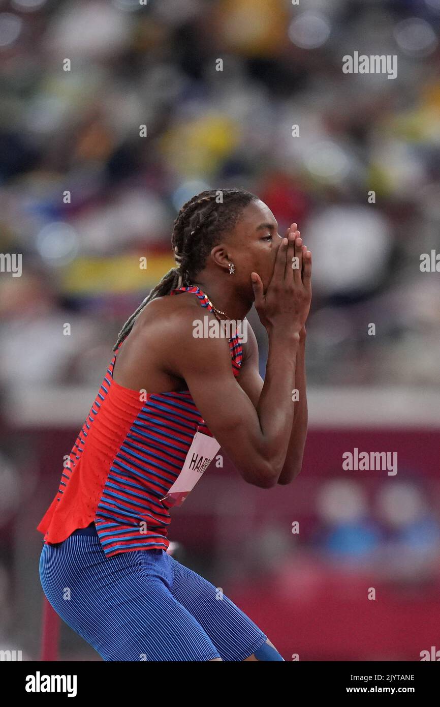 Juvaughn Harrison of the USA during the Men’s High Jump final at the ...