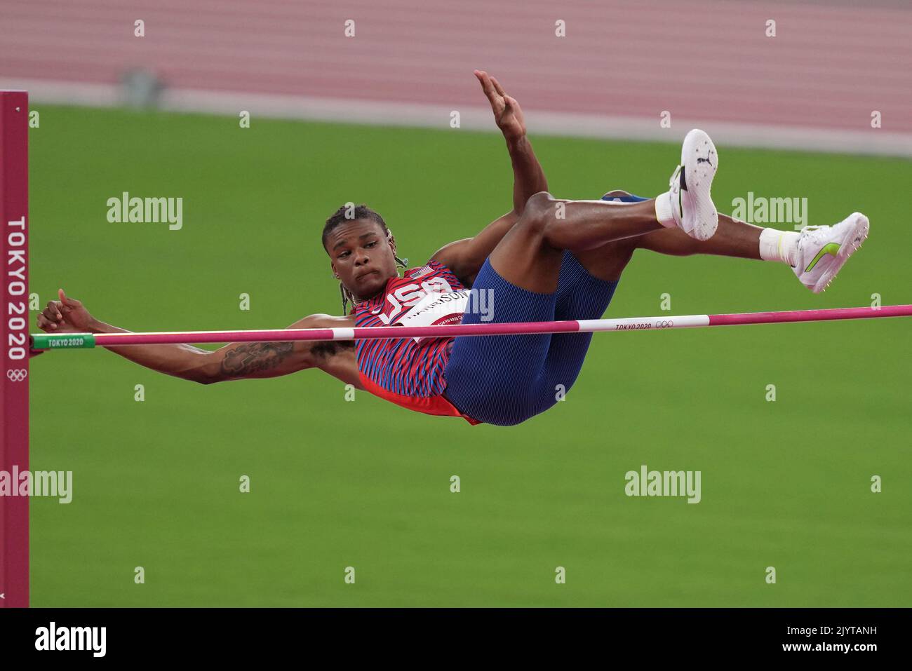 Juvaughn Harrison of the USA during the Men’s High Jump final at the ...