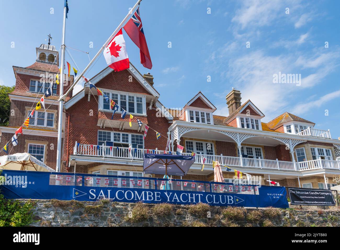 Salcombe Yacht Club in the South Hams town of Salcombe, Devon, UK Stock ...