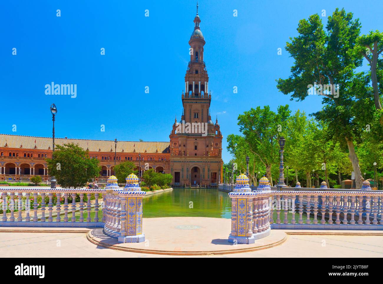 Famous Plaza de Espana in Seville at summer, Spain Stock Photo - Alamy