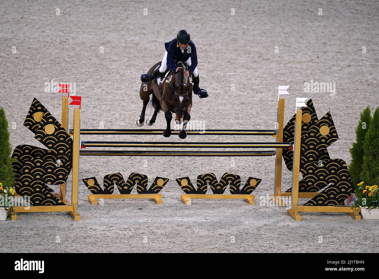 Shane Rose of Australia on his horse Virgil during the Eventing Jumping ...