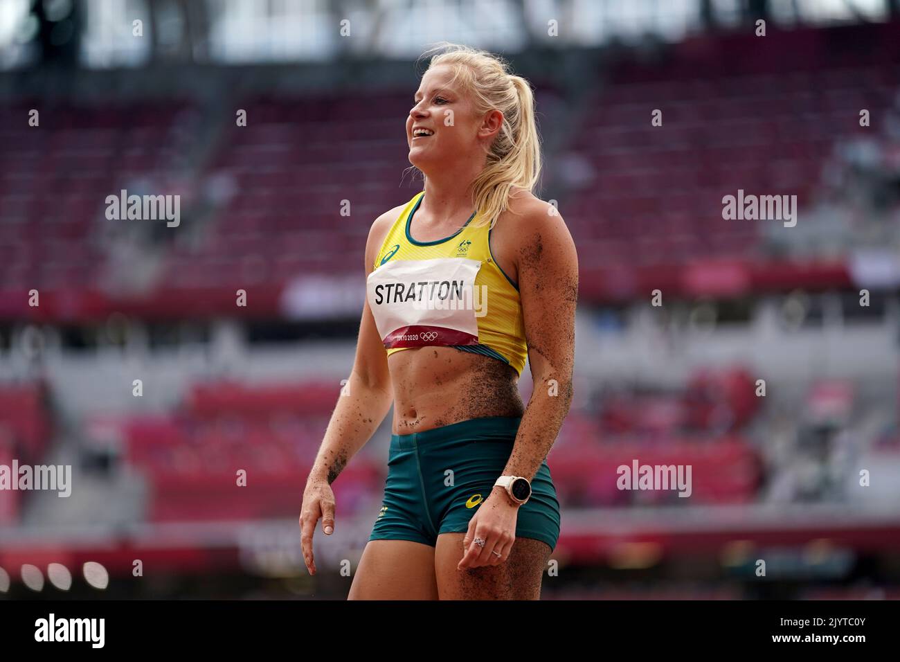 Brooke Stratton of Australia during the Women’s Long Jump Final at the Olympic Stadium during ...