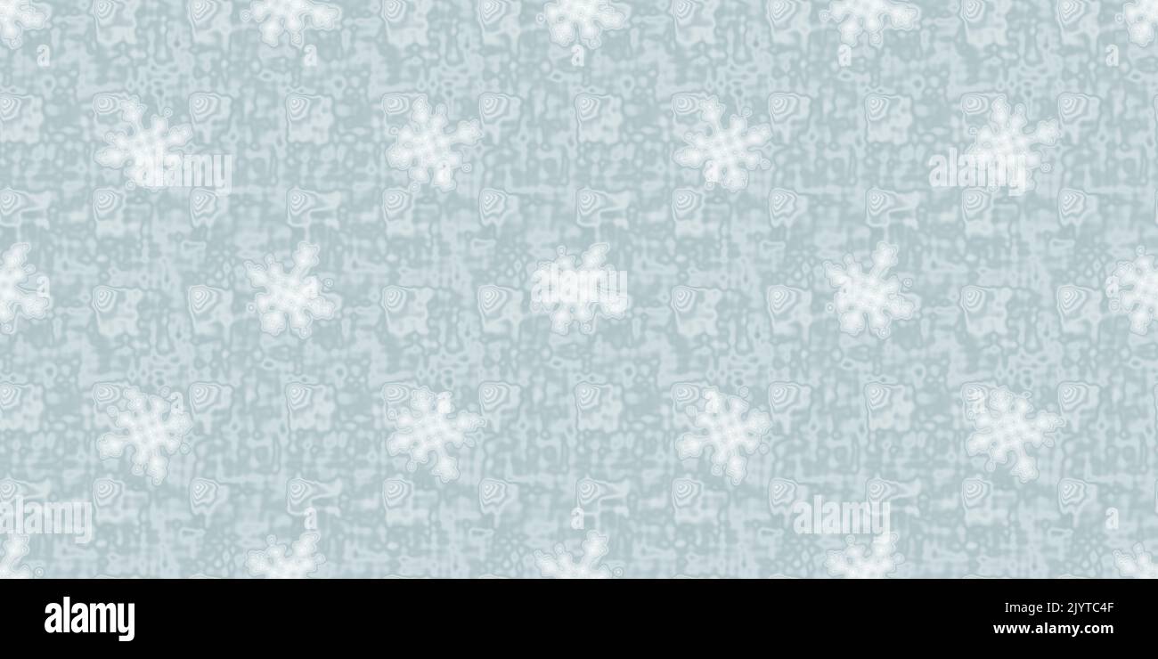 Soft ice blue snow flake border pattern background. Simple minimal ...