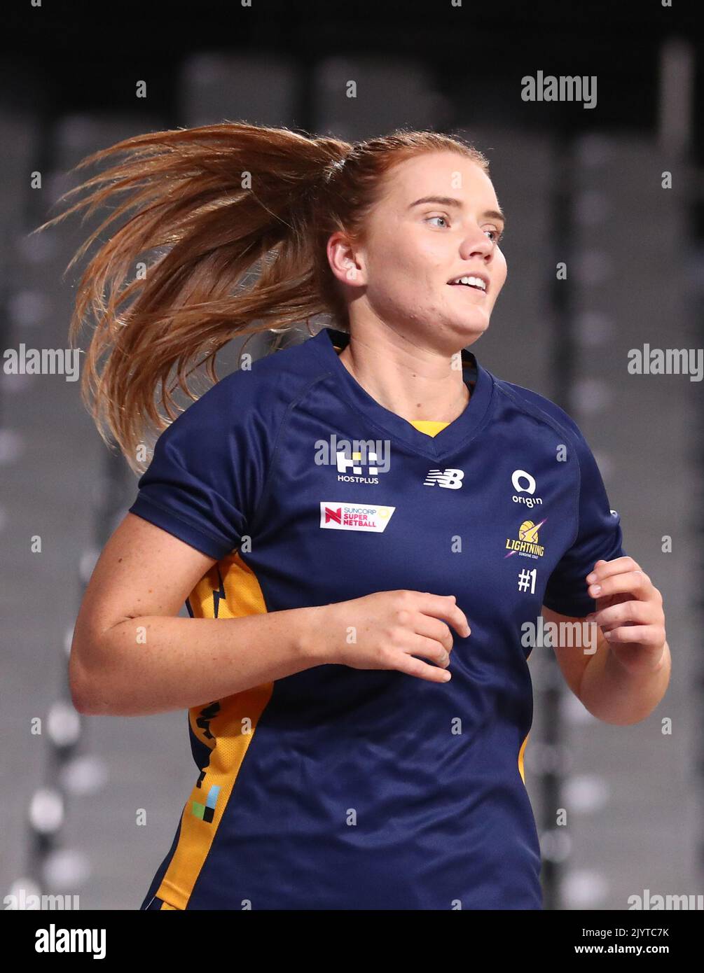 Steph Wood of the Lightning warms up ahead of her 100th game during the ...