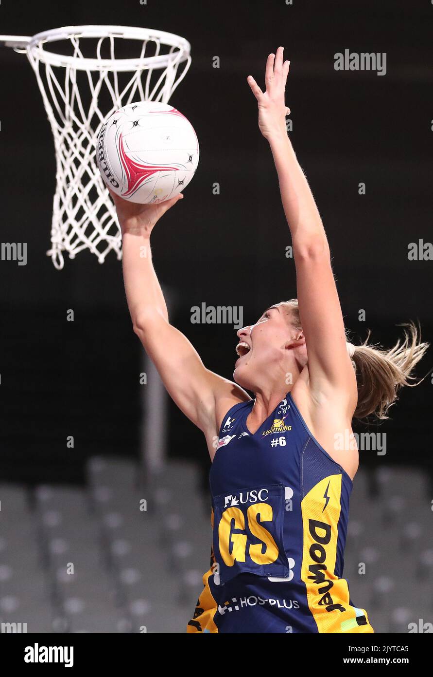 Cara Koenen of the Lightning in action during the Round 13 Super ...