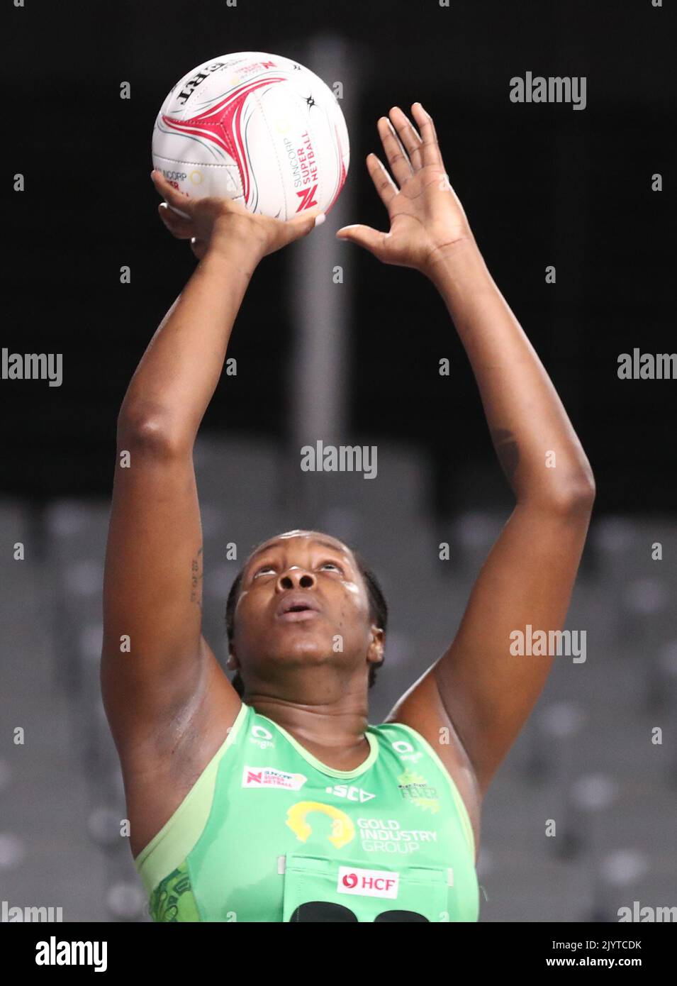 Jhaniele Fowler of the Fever in action during the Round 13 Super ...