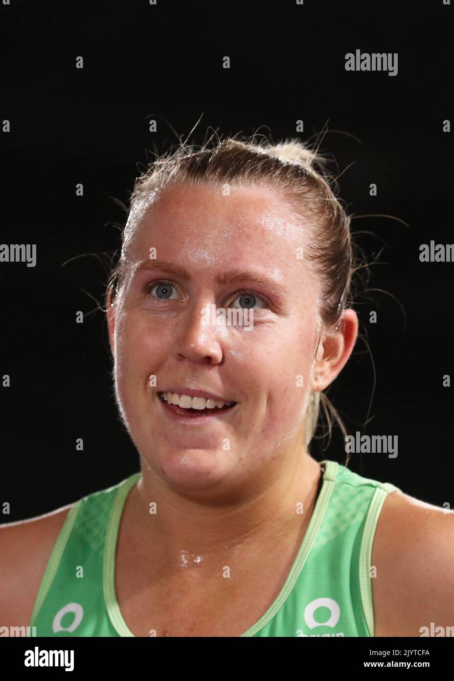 Jessica Anstiss of the Fever looks on during the Round 13 Super Netball ...