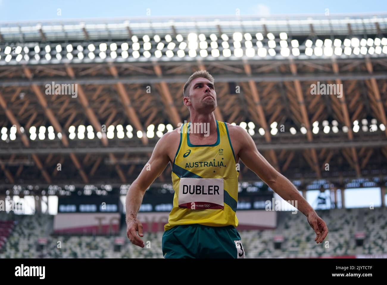 Cedric Dubler of Australia during the Men’s Decathlon Long Jump at the ...