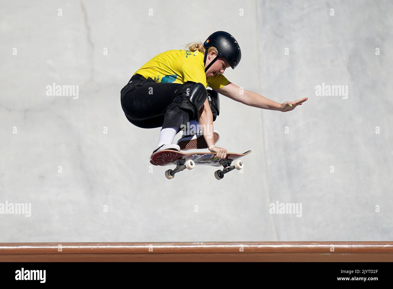 Poppy Starr Olsen of Australia during Women’s Park Skateboarding Final ...