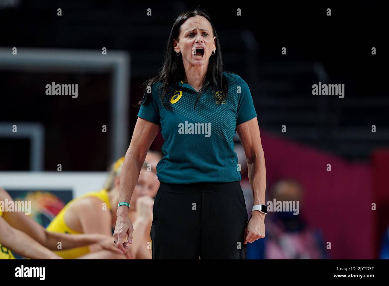 Opals coach Sandy Brondello reacts during the Women's Quarterfinal ...