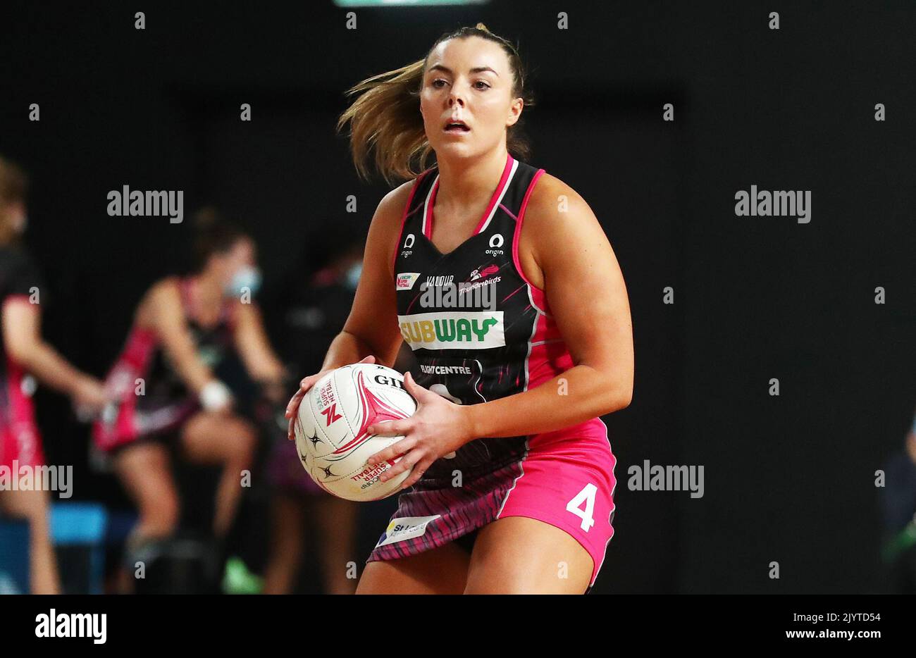 Hannah Petty of the Thunderbirds in action during the Round 14 Super ...
