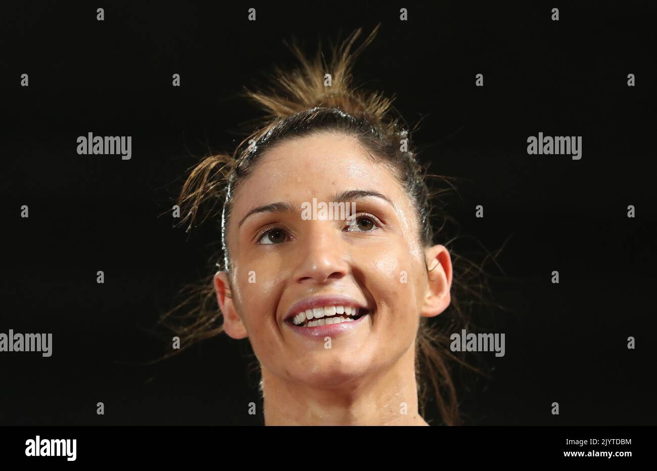 Kim Ravaillion of the Firebirds during the Round 14 Super Netball match ...