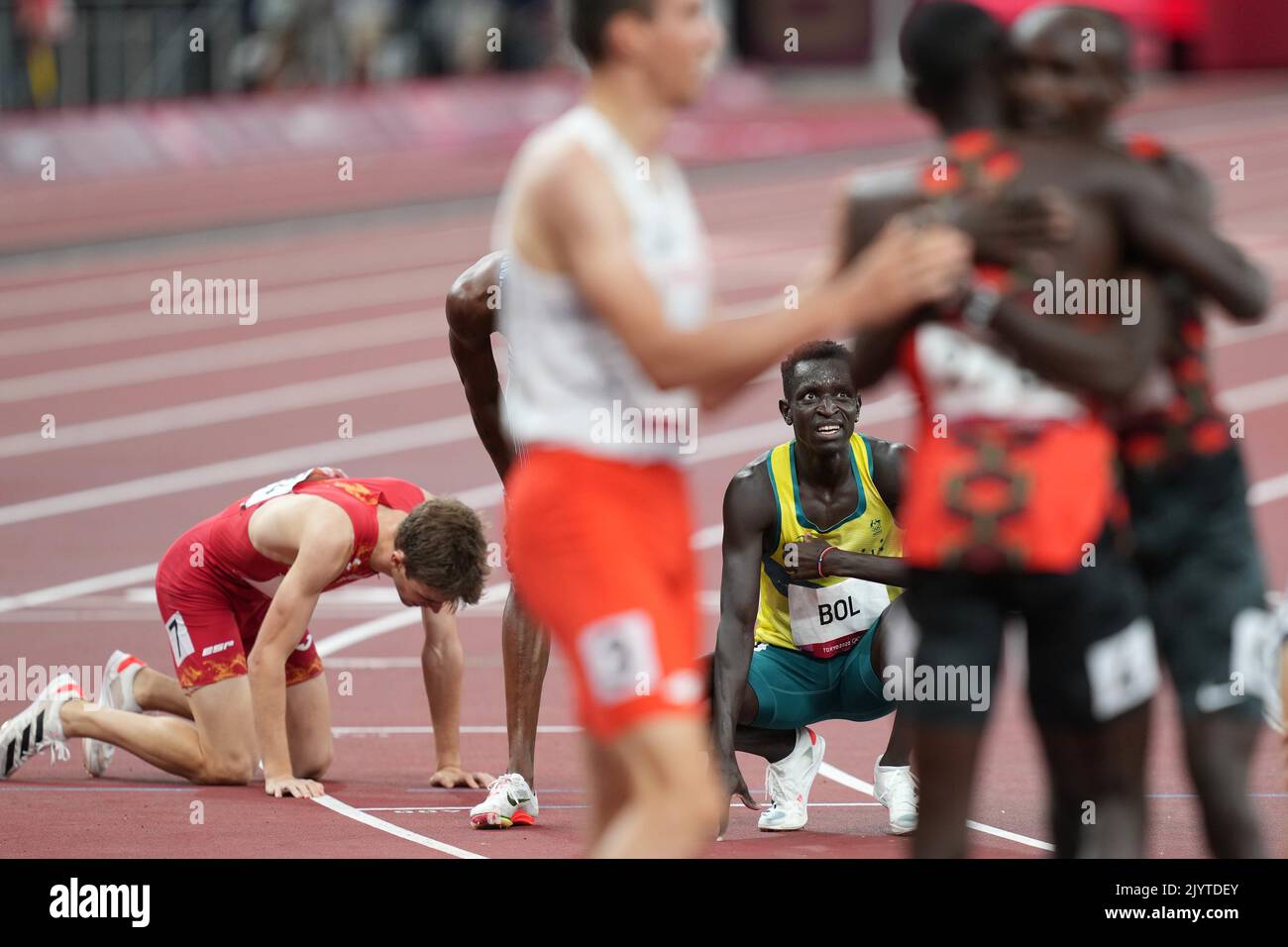 Peter Bol of Australia after running 4th in the Men’s 800m final at the ...