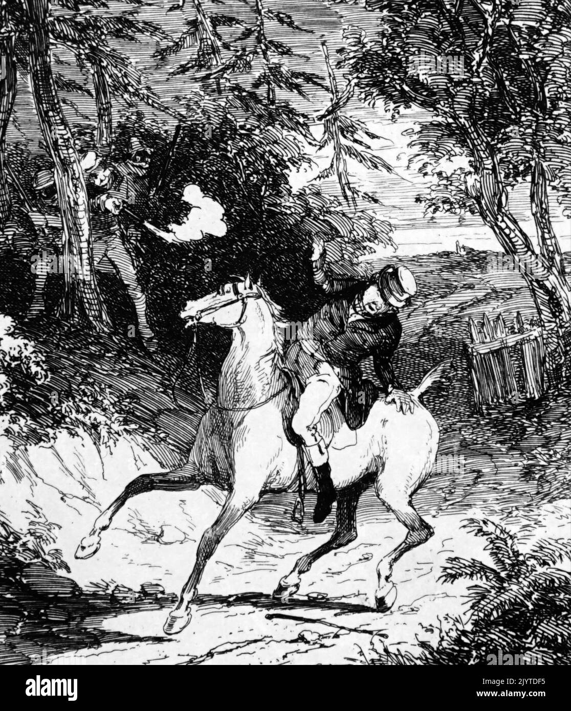 Illustration depicting the murder of William Horsfall, a Yorkshire ...