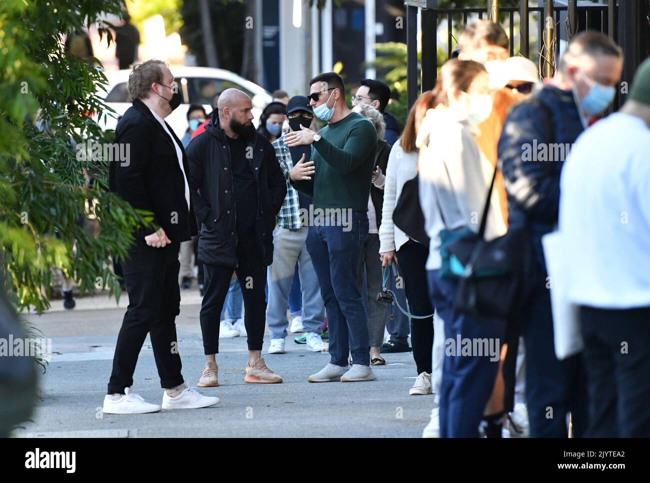 People are seen queuing outside Lune Croissanterie at South Brisbane in ...
