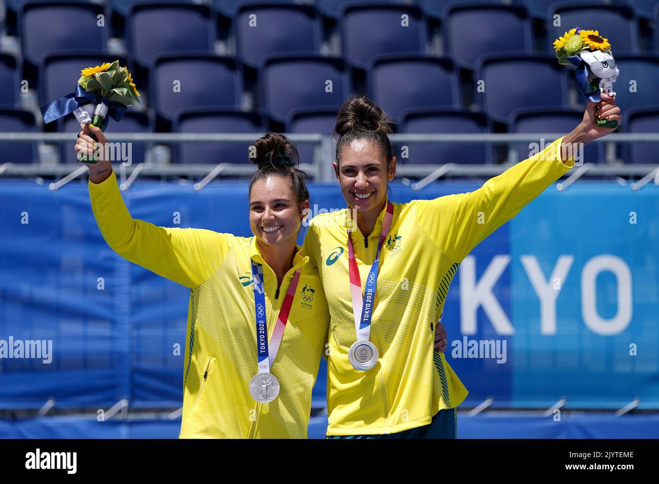 Mariafe Artacho del Solar (left)a nd Taliqua Clancy of Australia during ...