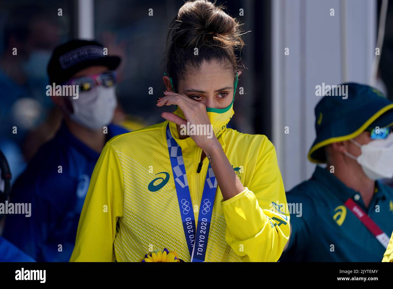 Taliqua Clancy of Australia reacts after winning the silver medal in ...