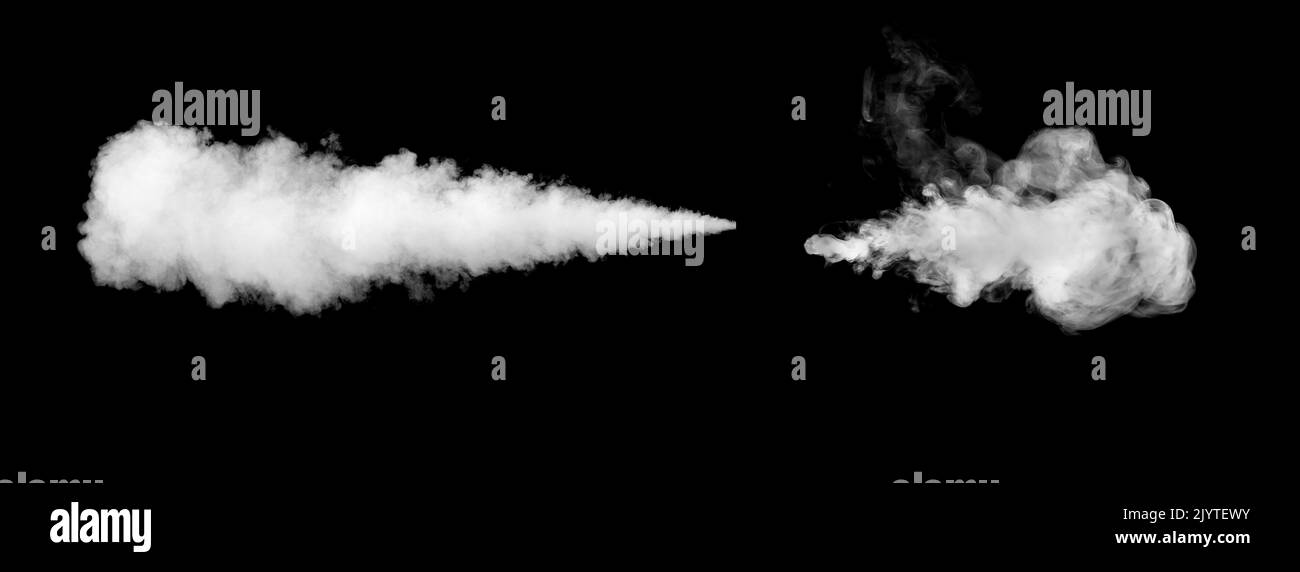 Flowing smoke isolated on black background. Paint splashing. Exploding ...