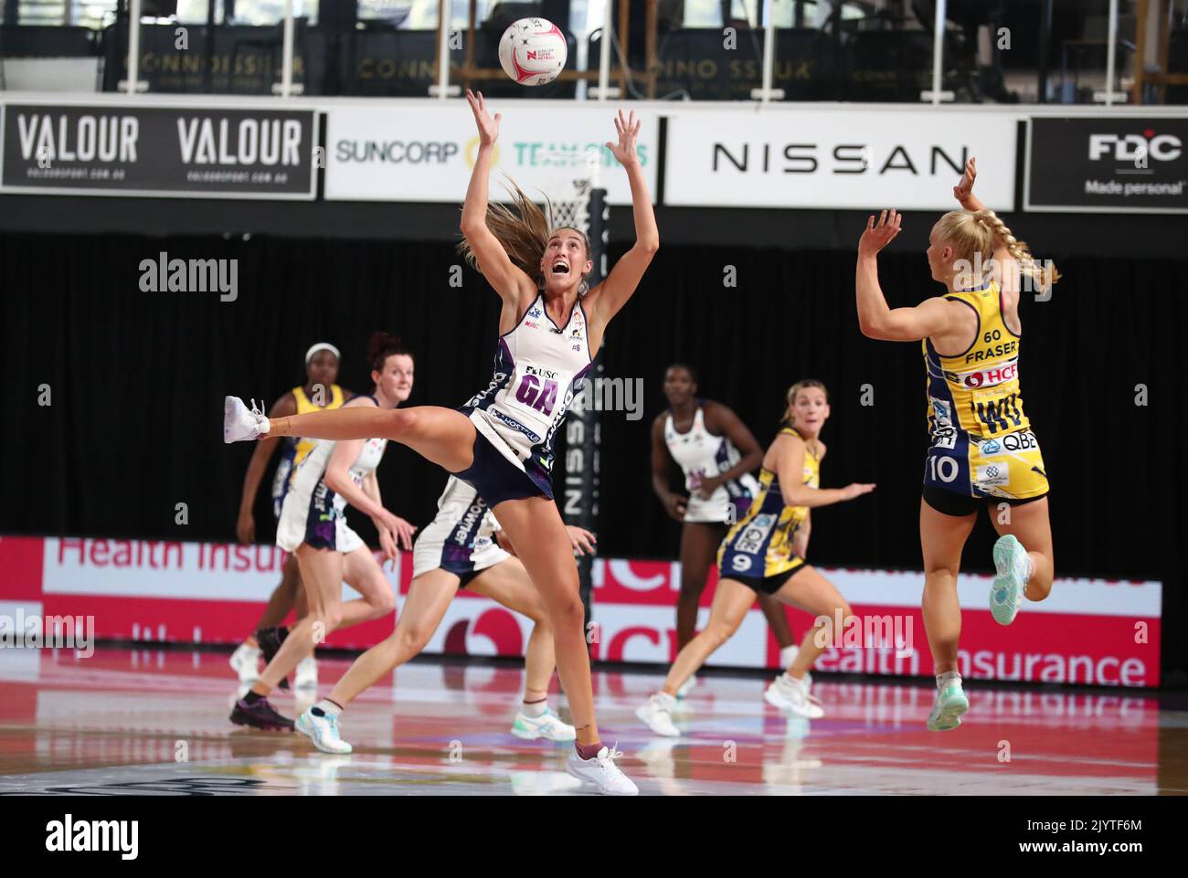 Cara Koenen of the Lightning in action during the Super Netball Round ...