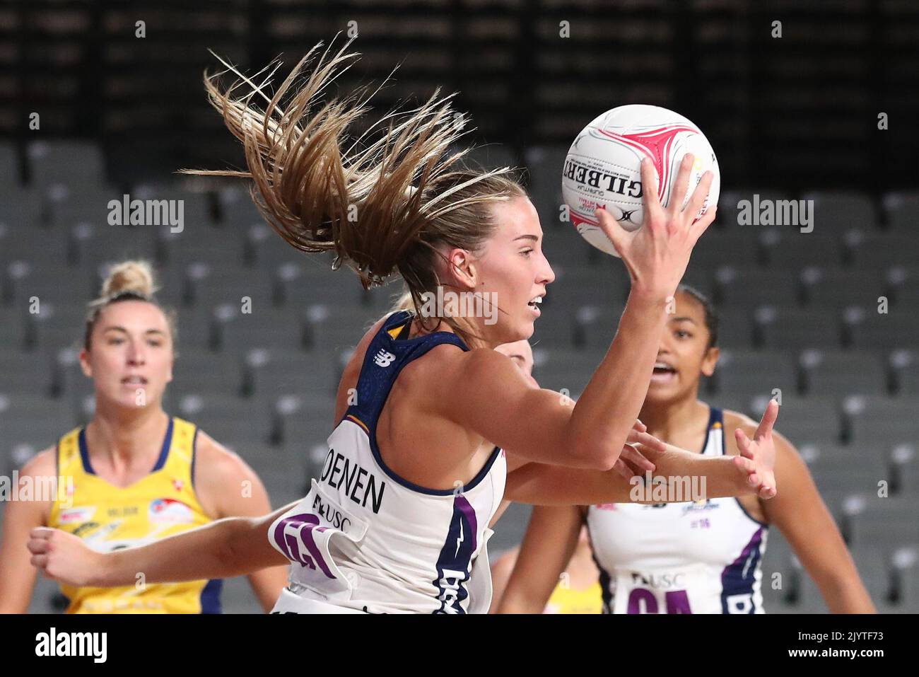 Cara Koenen of the Lightning in action during the Super Netball Round ...