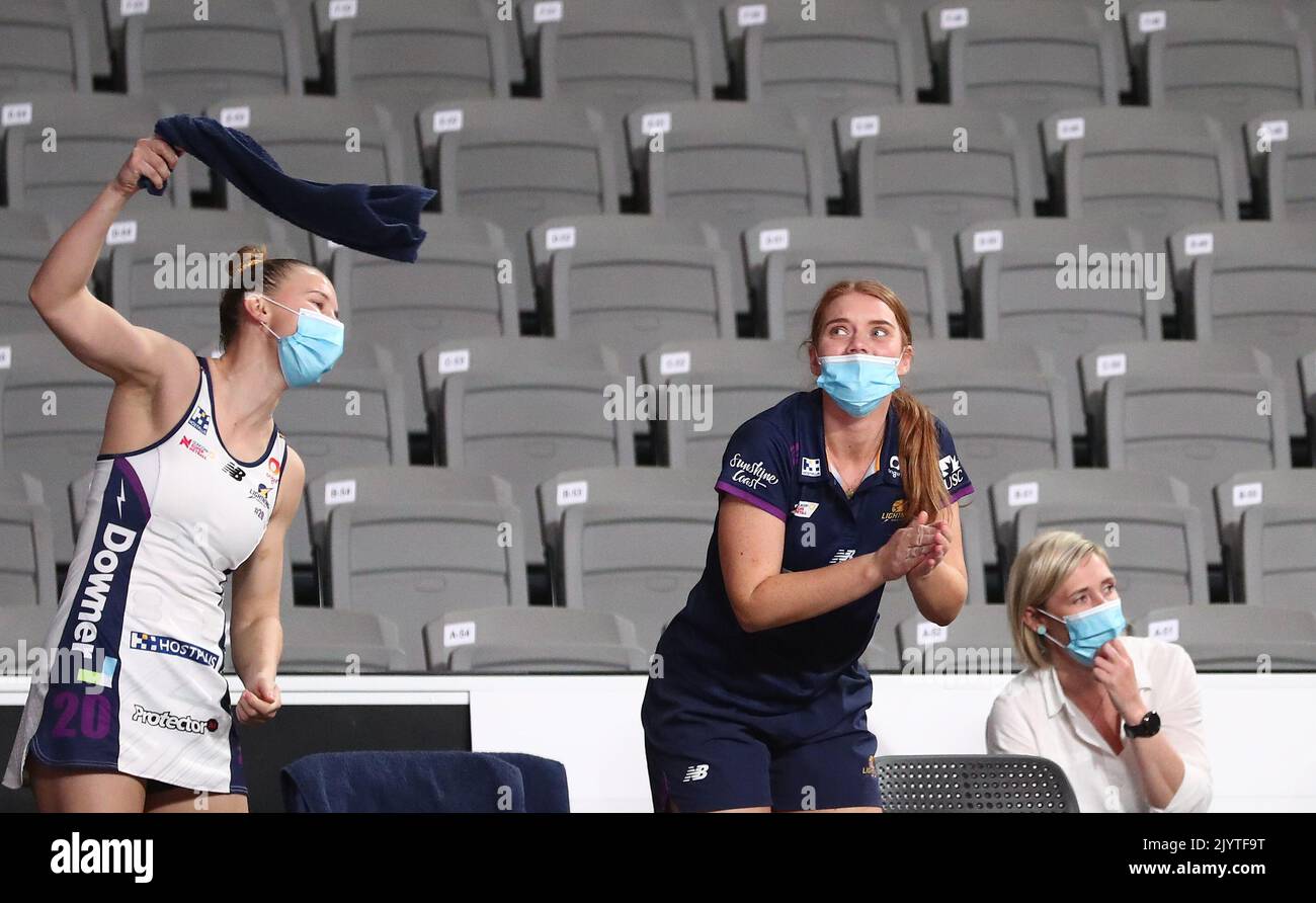 Steph Wood of the Lightning during the Super Netball Round 14 match ...
