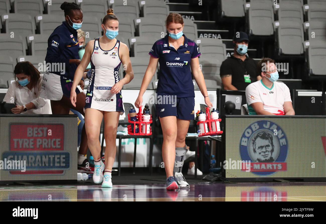 Steph Wood of the Lightning during the Super Netball Round 14 match ...