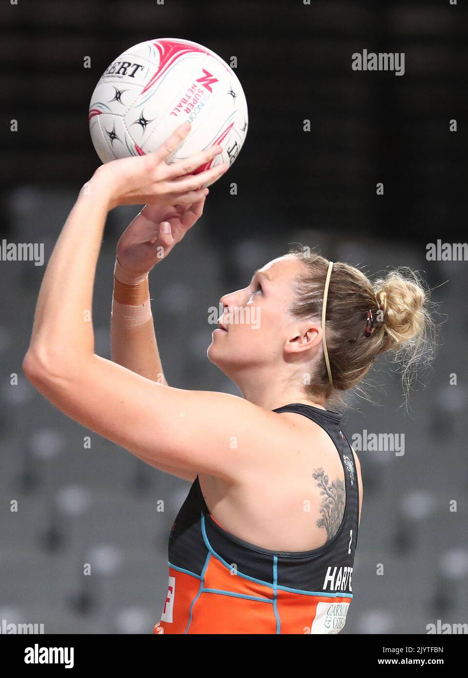 Jo Harten of the Giants in action during the Super Netball Round 14 ...