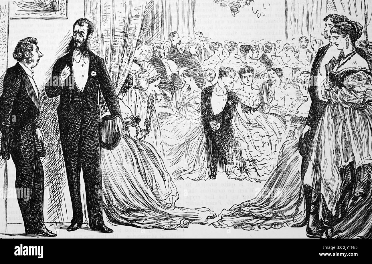 Illustration depicting a formal celebration, where the guests are ...
