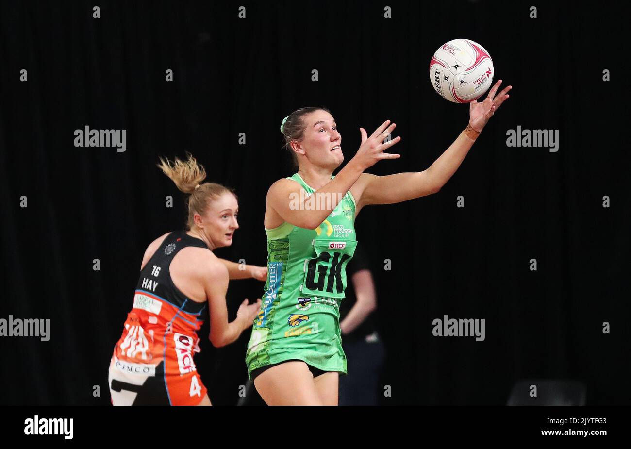 Courtney Bruce of the Fever in action during the Super Netball Round 14 ...