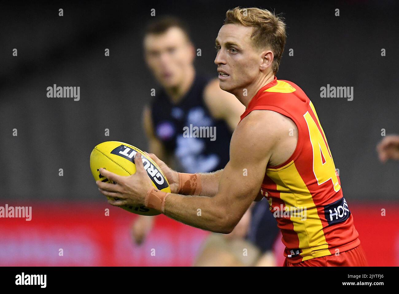 Darcy Macpherson of the Suns in action during the AFL Round 21 match ...