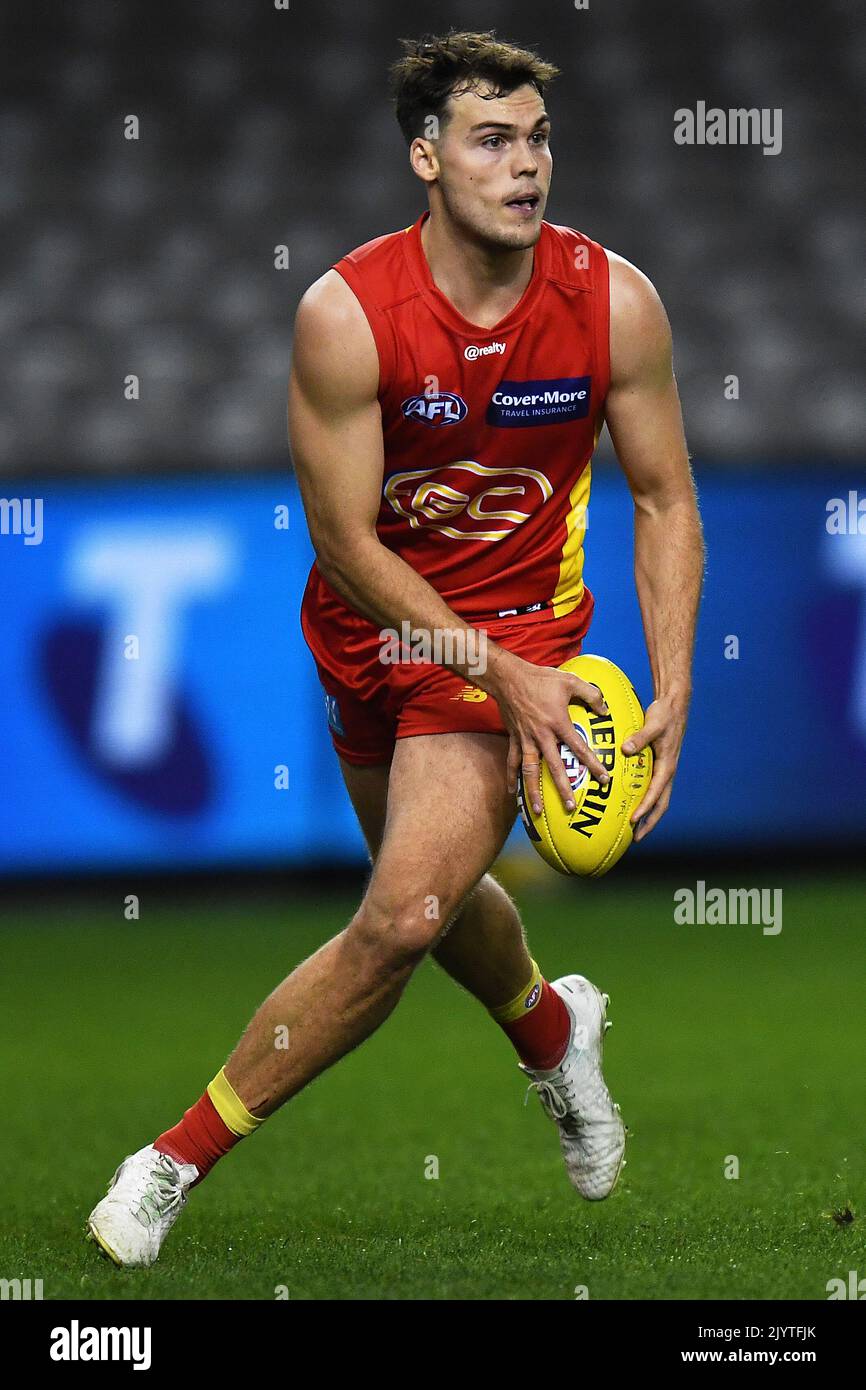 Jack Bowes of the Suns in action during the AFL Round 21 match between ...