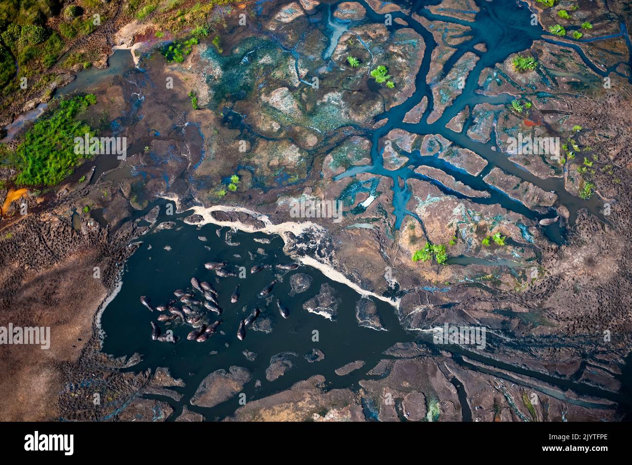 Aerial view of the iSimangaliso Wetland Park (previously the Greater St ...