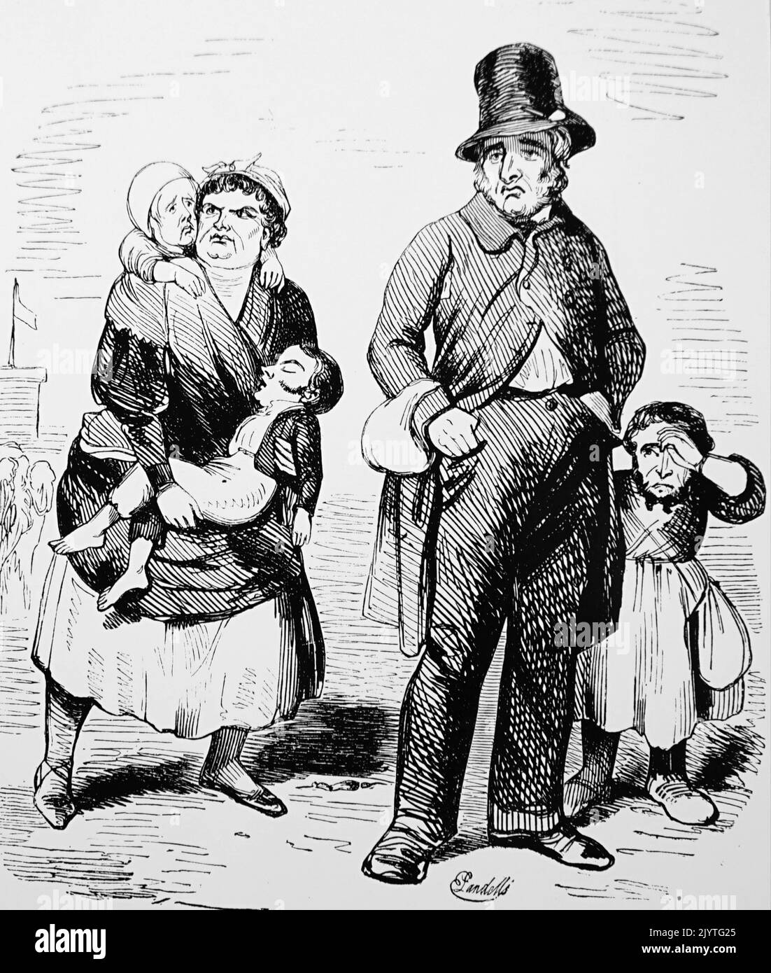 Illustration depicting a scene during the Mason strike in London. Dated ...