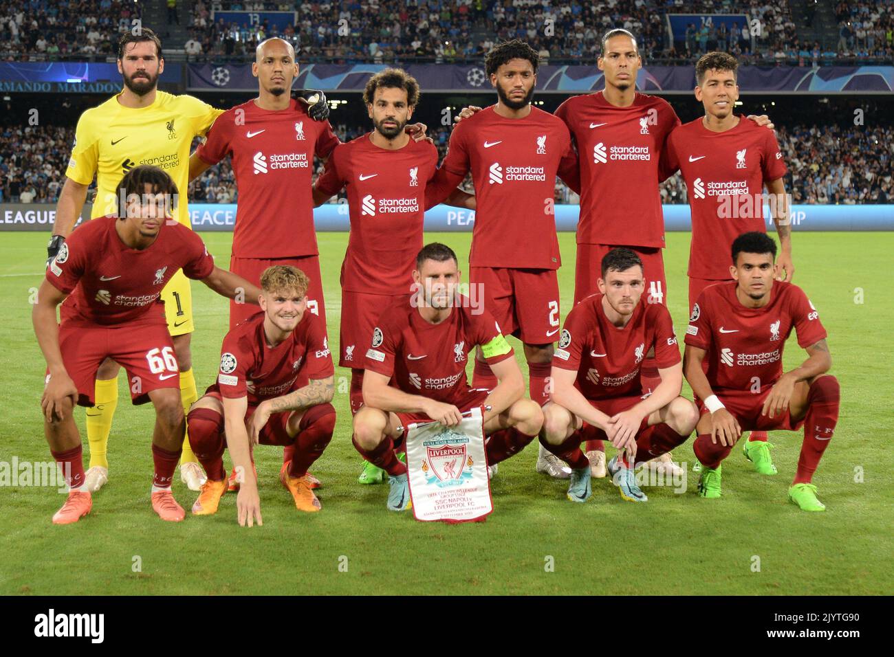 Napoli, Italy. 7th Sep, 2022. the formation of the livepool during the ...